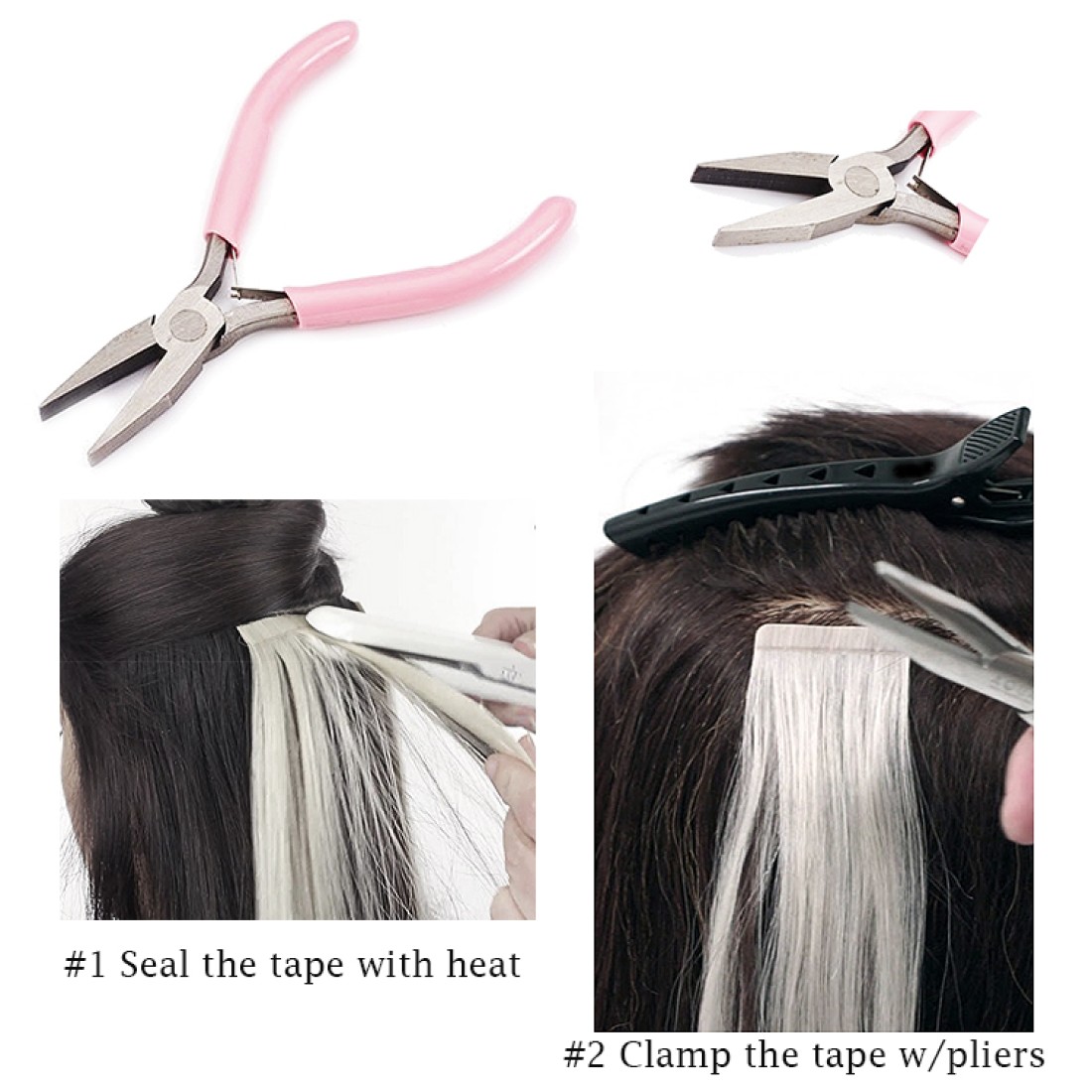 PLIERS FOR TAPE-IN HAIR EXTENSIONS, Flat Nose Pliers/strong grip/Ultra ...