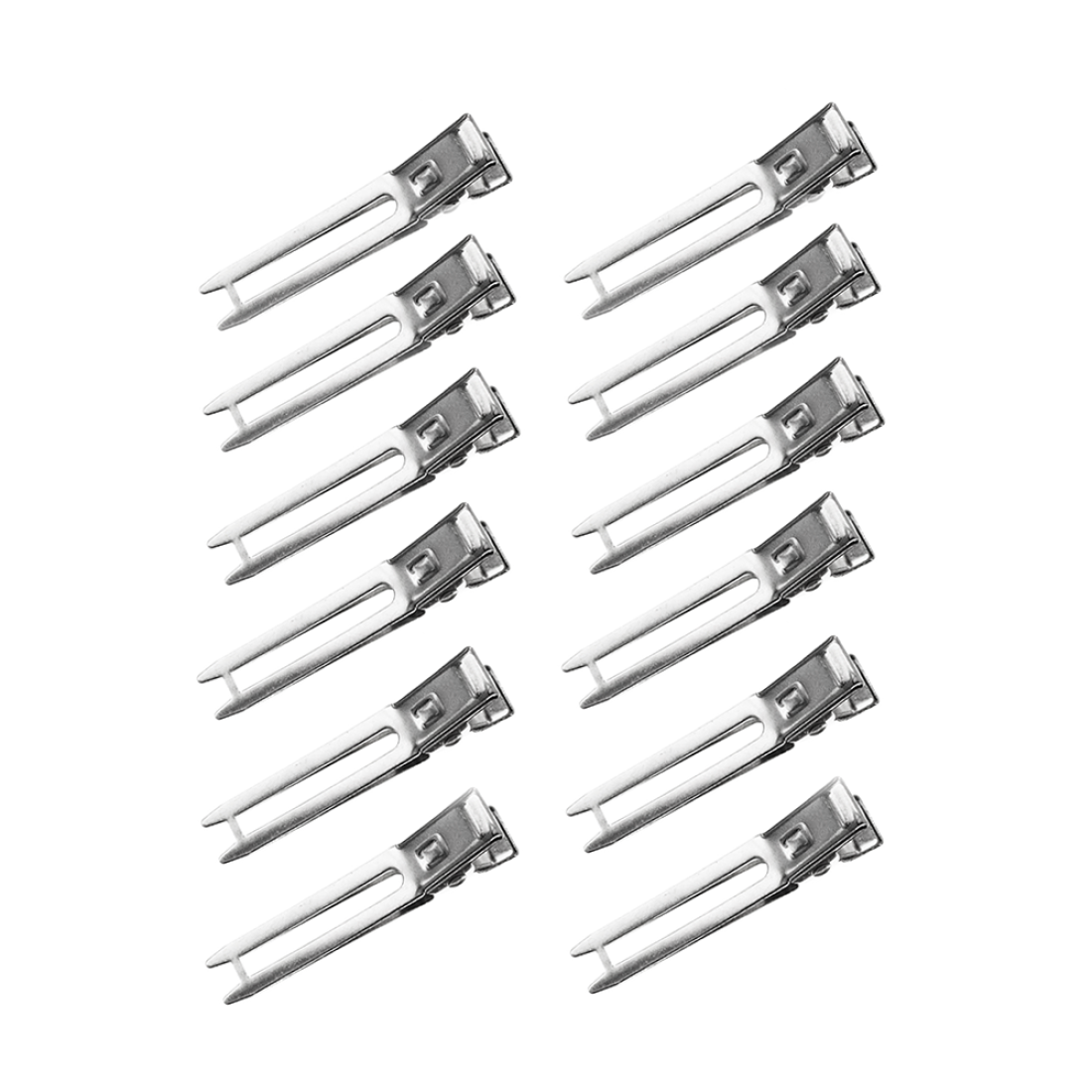12PCS Double Prong Metal Clips 5cm Hairdressing Section Metal Alligator ...