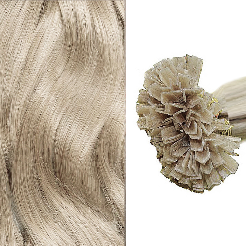 #18 ASH BLONDE V-tip Fusion Pre-bonded Premium 6A Hair Extensions ...